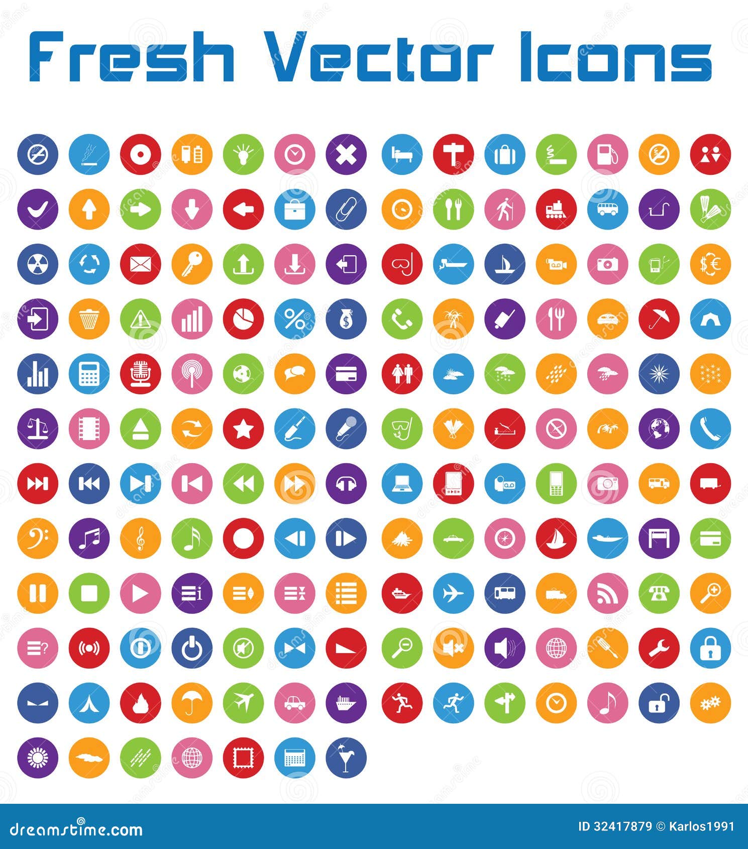 Fresh Vector Icons (circle Version II ) Stock Vector - Illustration of ...