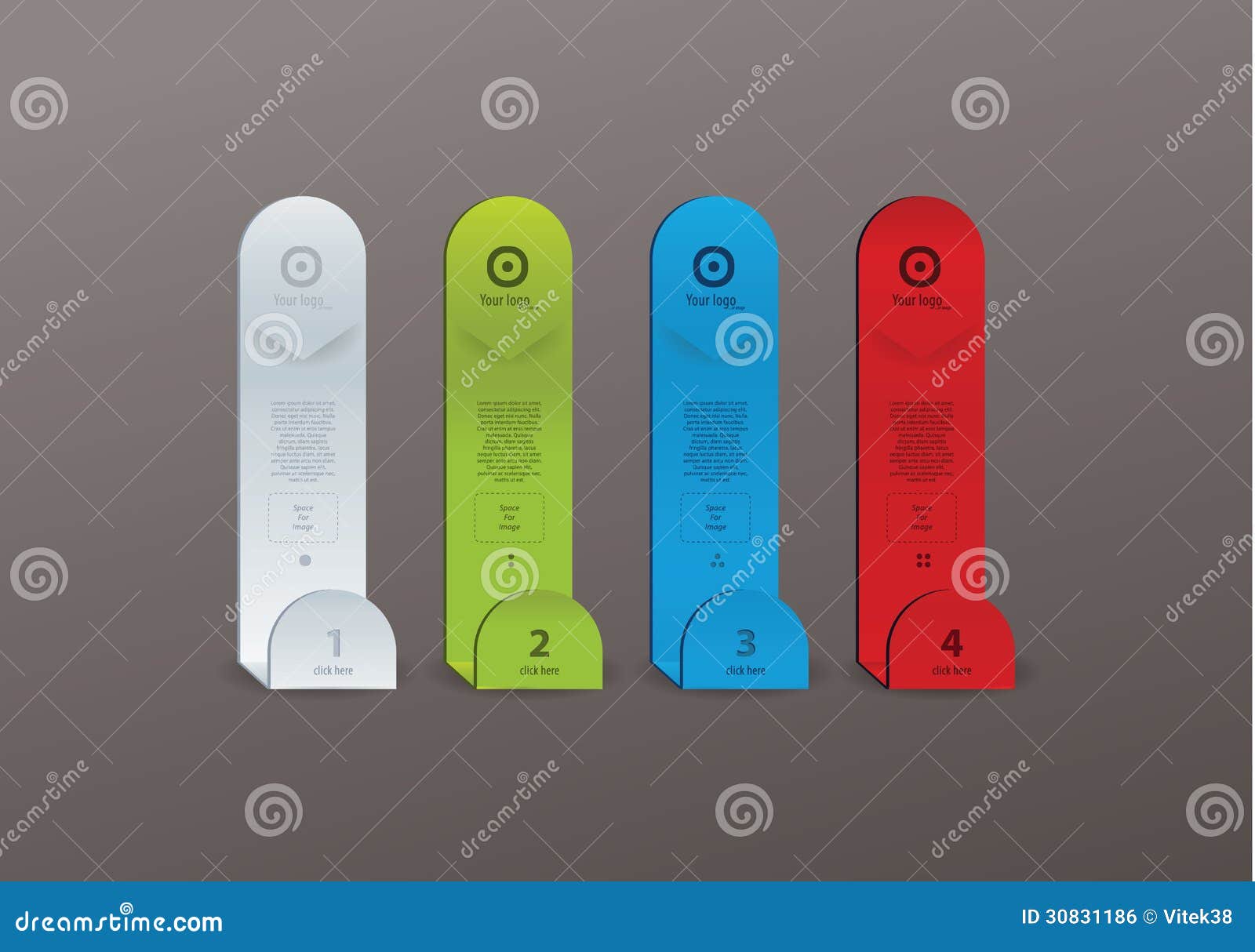 Fresh Vector Template. Four Labels with Space for Your Text. Four ...