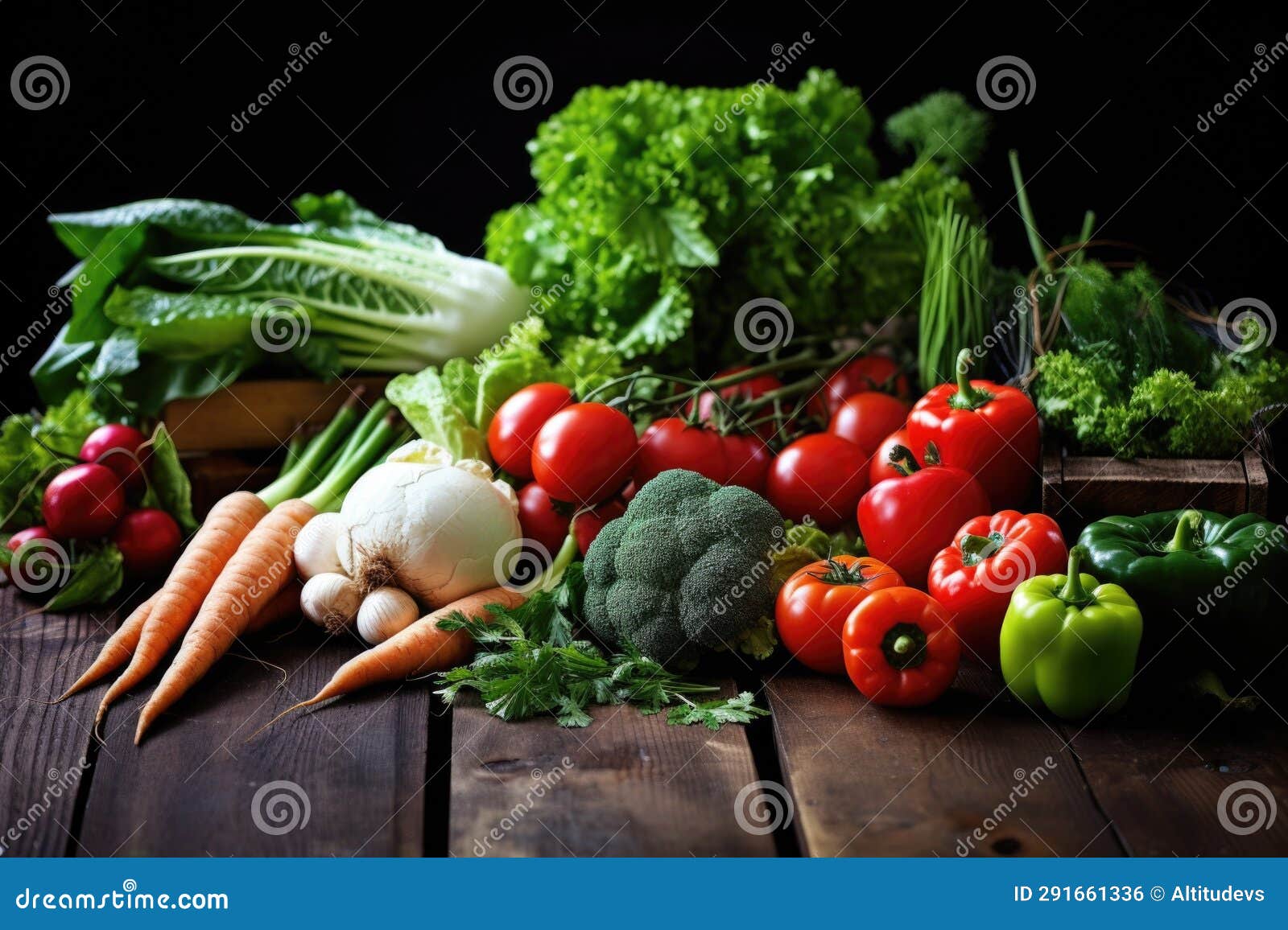 Fresh Vegetable Assortment on a Rustic Table Stock Photo - Image of ...