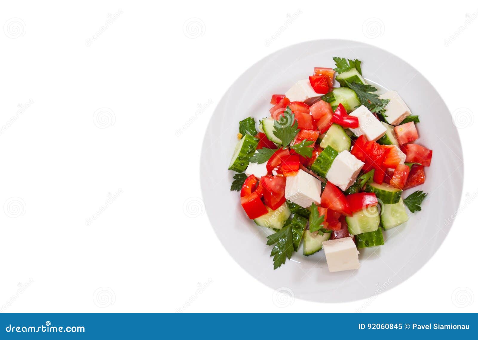 Fresh Vegetable Salad with Cheese. Top View Stock Image - Image of ...