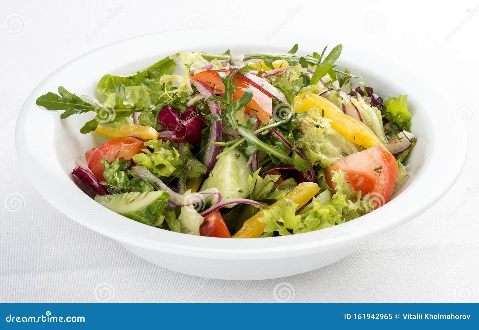 Fresh Vegetable Salad. on a White Background Stock Image - Image of ...