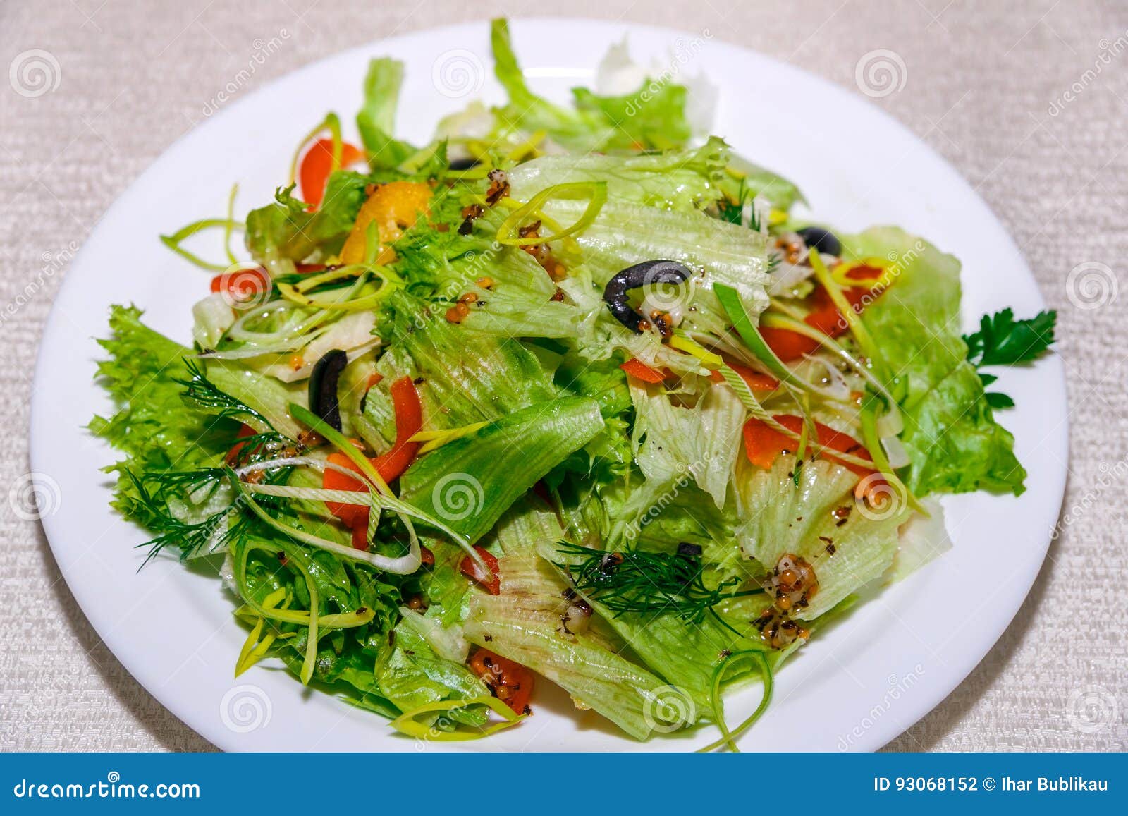 Fresh Vegetable Salad on White Background Stock Photo - Image of food ...
