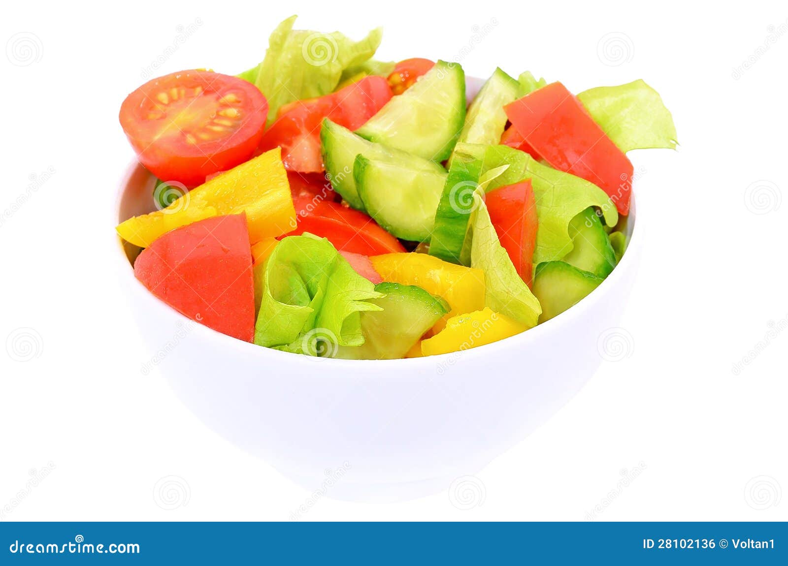 Fresh Vegetable Salad in White Bowl Stock Photo - Image of menu, bowl ...