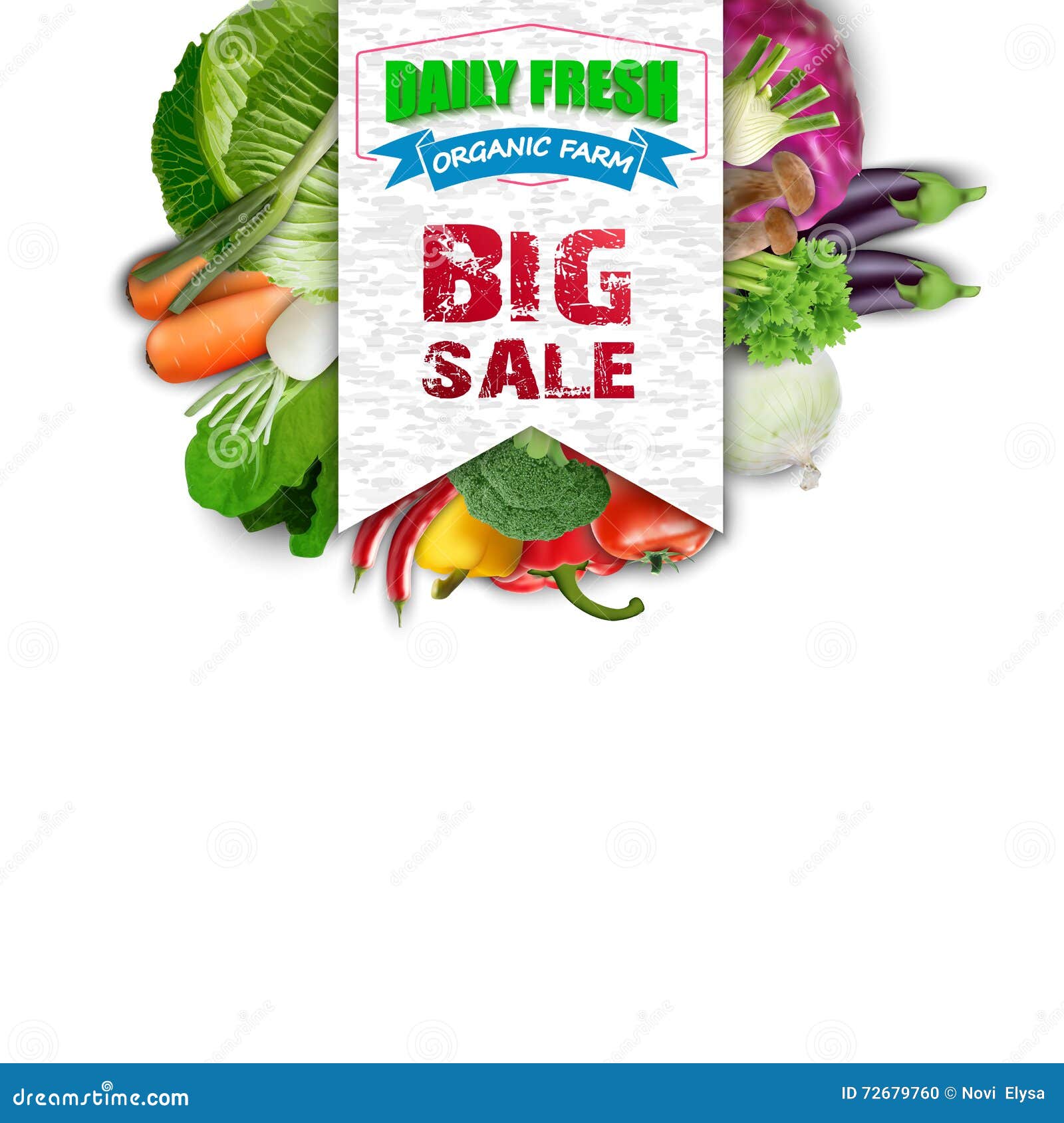 Fresh Vegetable with Sales Banner Stock Vector - Illustration of food ...
