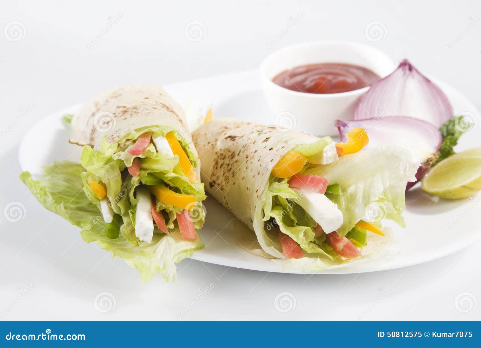 Fresh Vegetable Spring Roll - Burrito Stock Image - Image of lunch ...