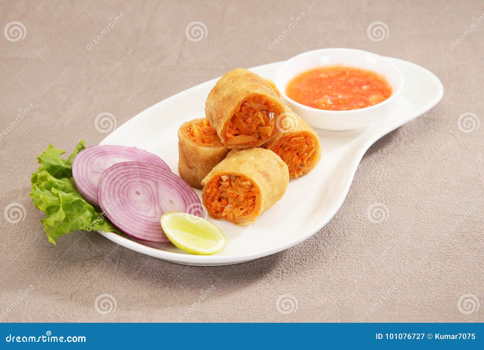 Fresh Vegetable Spring Roll or Burrito Stock Image - Image of salad ...