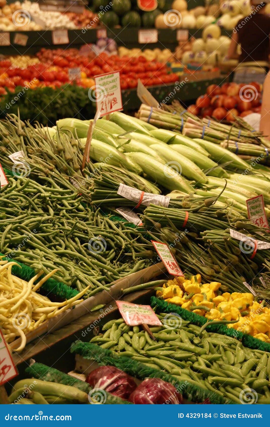 Fresh vegetable stalls stock photo. Image of green, grocer - 4329184
