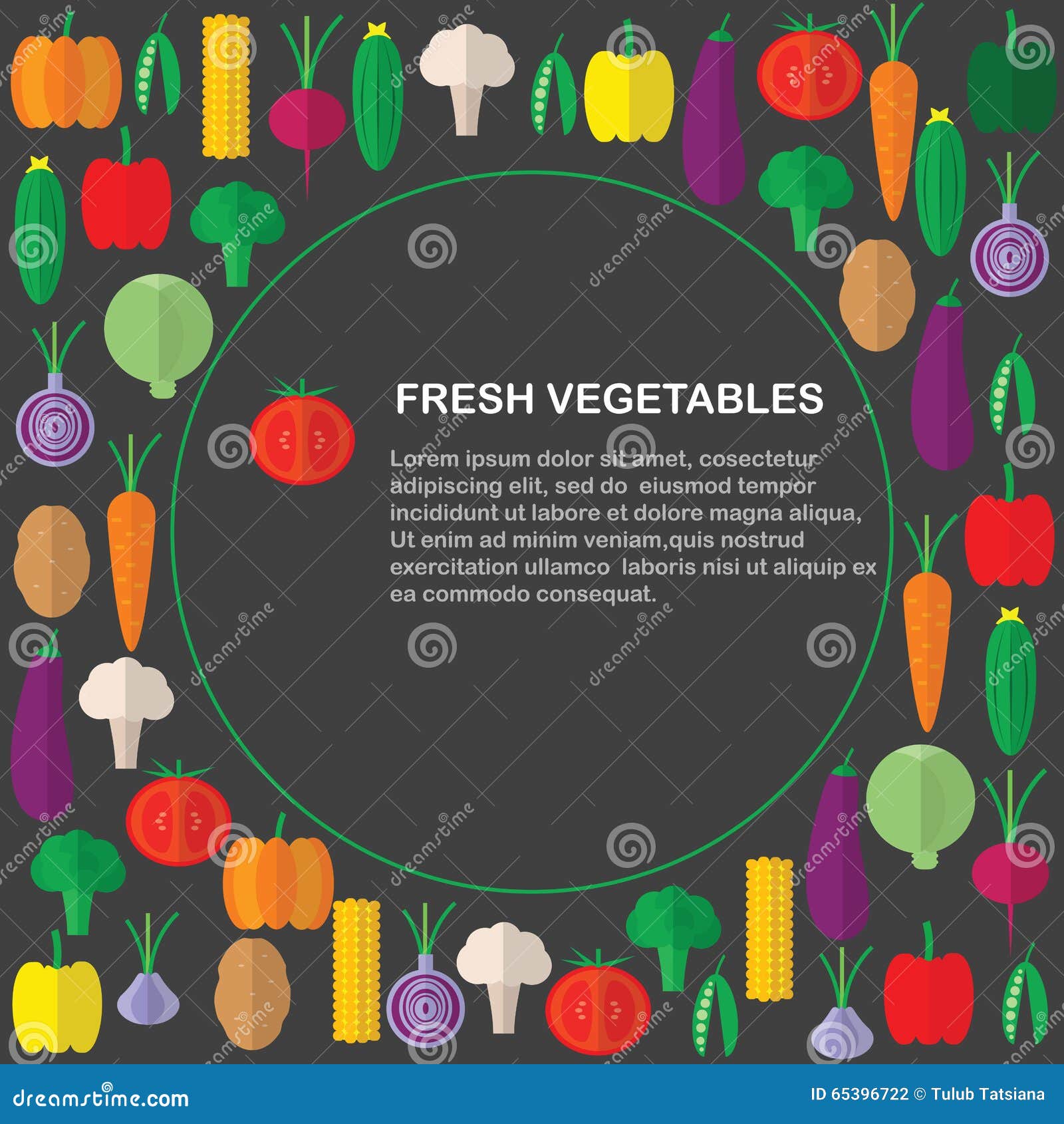 Fresh Vegetables. Background with Fresh Vegetables and Place for Text ...