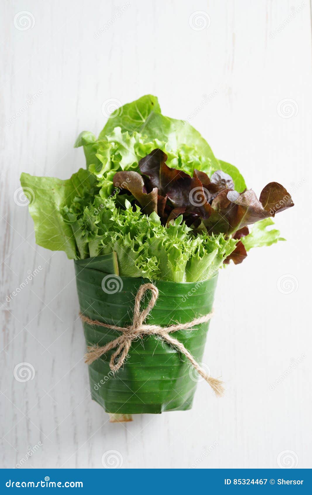 Fresh Vegetables in Banana Leaf Wrap Stock Image - Image of plant ...