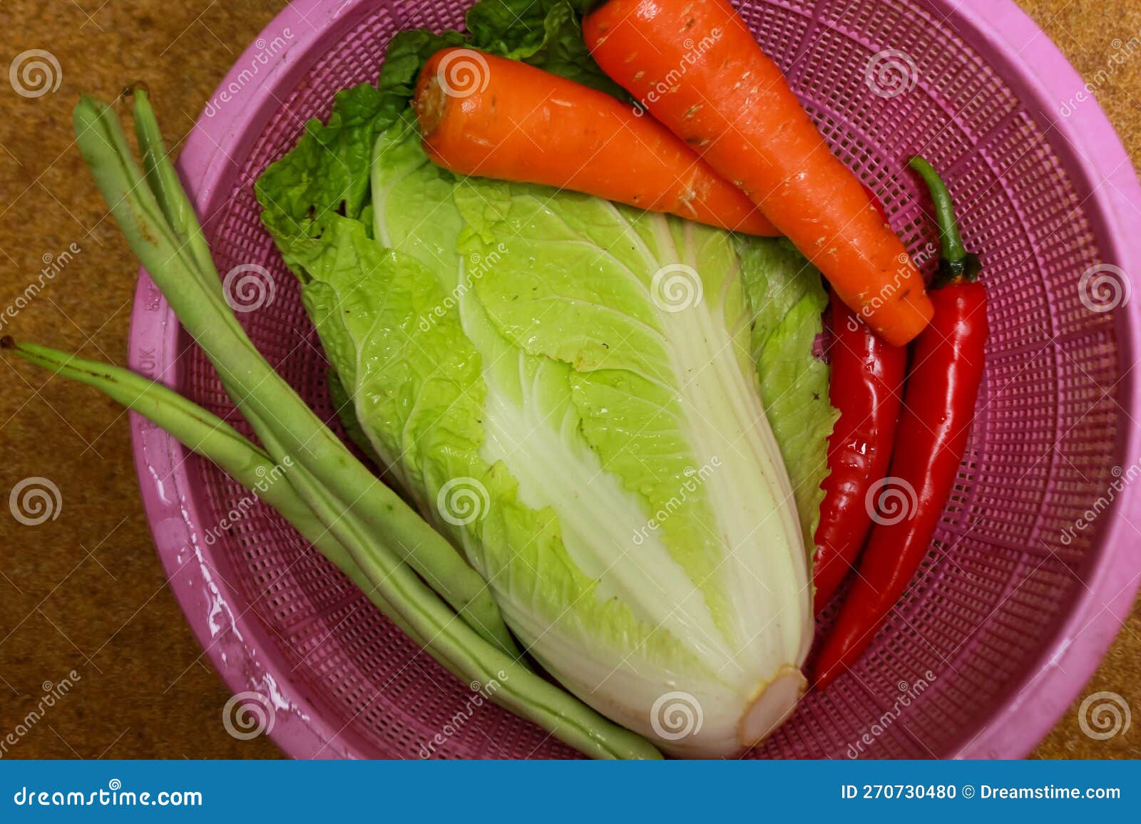 Fresh Vegetables in a Basin Stock Photo - Image of fish, flower: 270730480