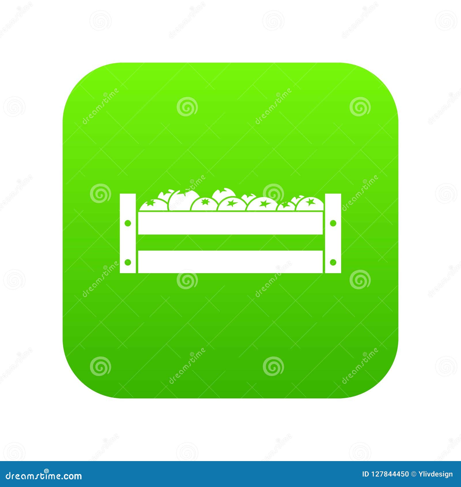 Fresh Vegetables in a Box Icon Digital Green Stock Vector ...