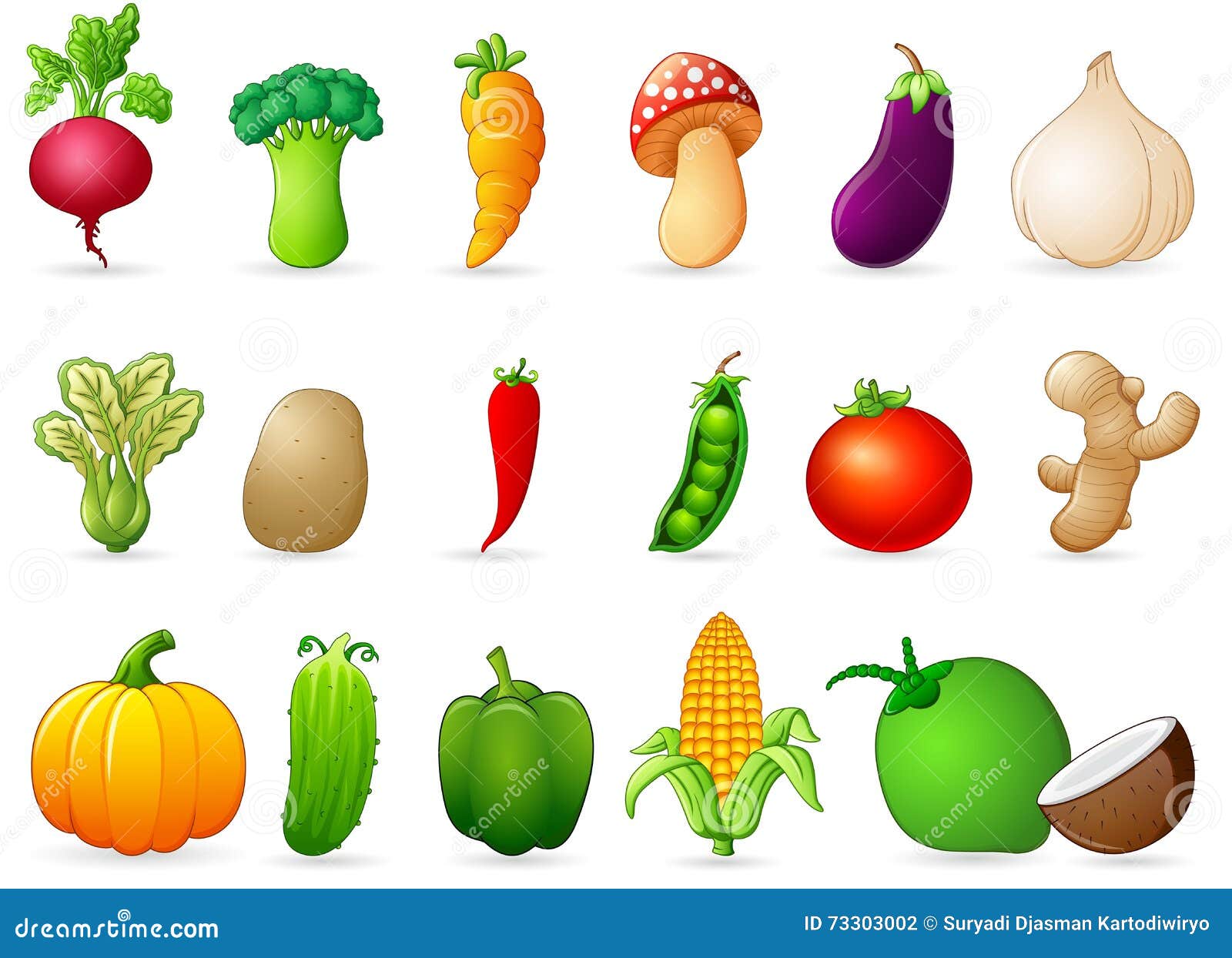 Fresh vegetables cartoon stock vector. Illustration of character - 73303002