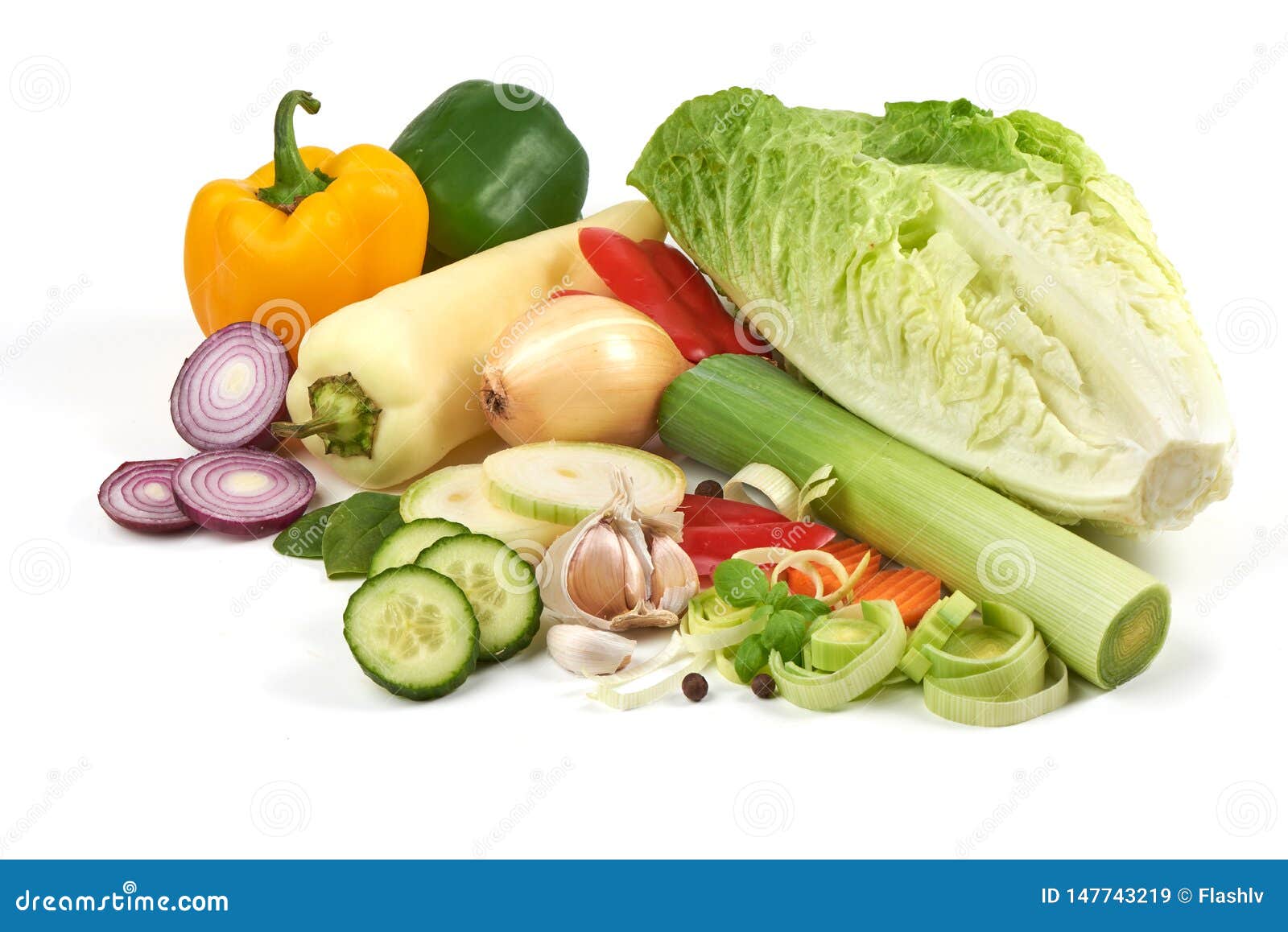 Fresh Vegetables, Close-up, Isolated on White Background Stock Image ...