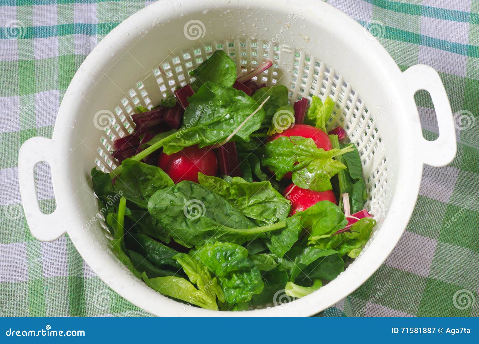 Fresh Vegetables in Colander Stock Image - Image of leaf, closeup: 71581887