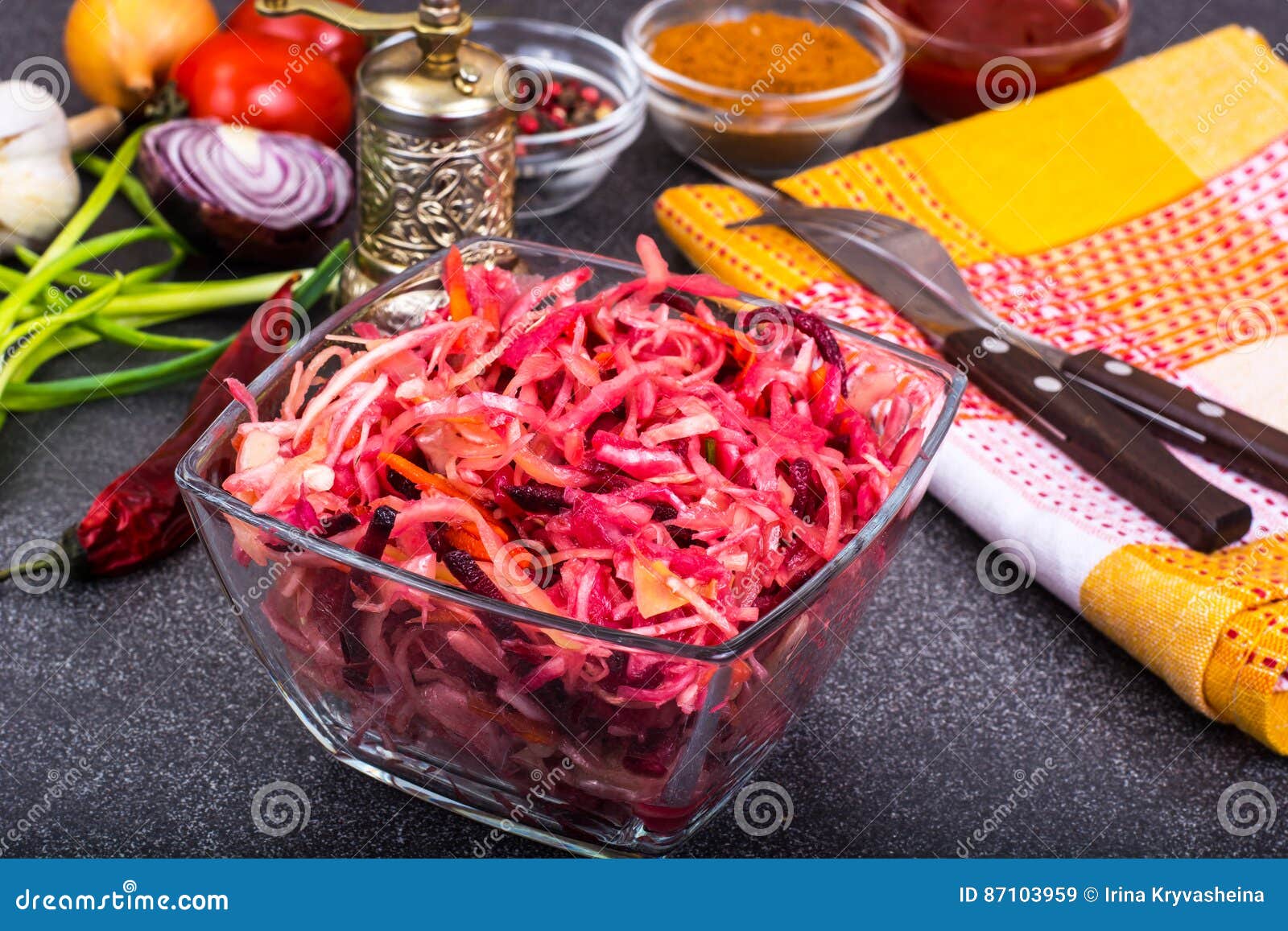 Fresh Vegetables, Cut into Strips, in Glass Bowl Stock Image - Image of ...