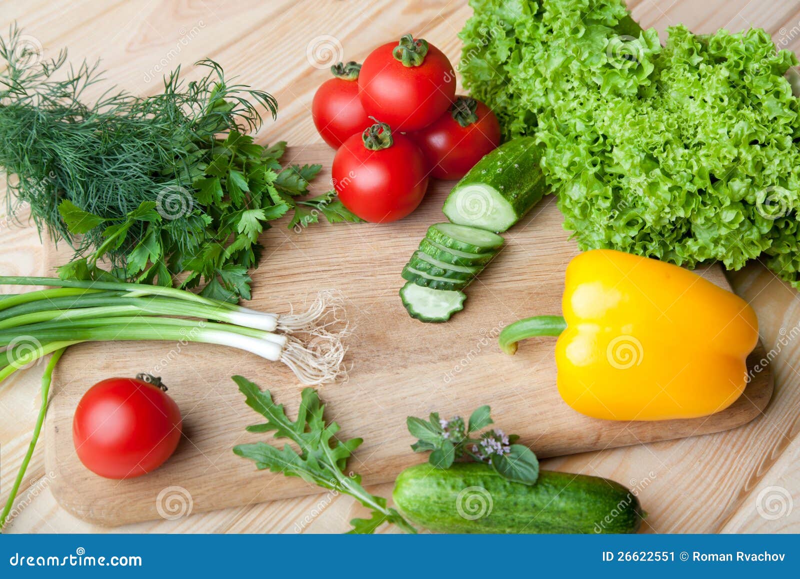 Fresh Vegetables on Cutting Board. Stock Image - Image of parsley ...