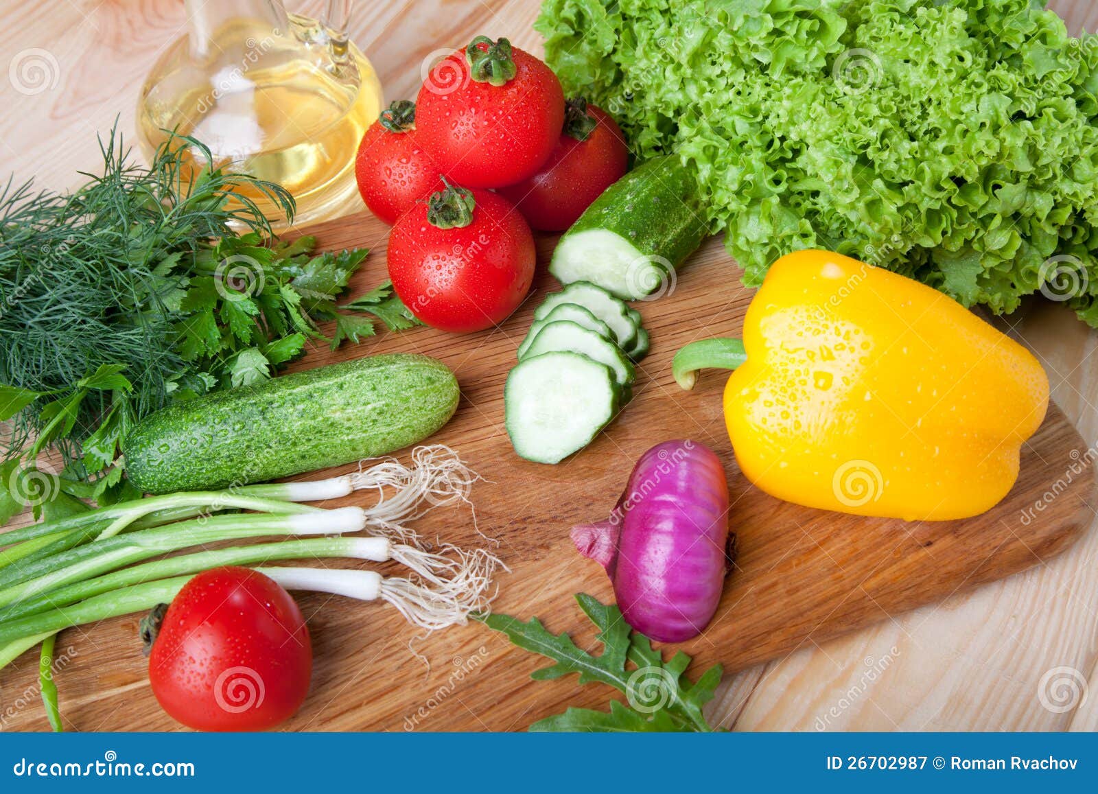 Fresh Vegetables on Cutting Board. Stock Image - Image of solid, herb ...