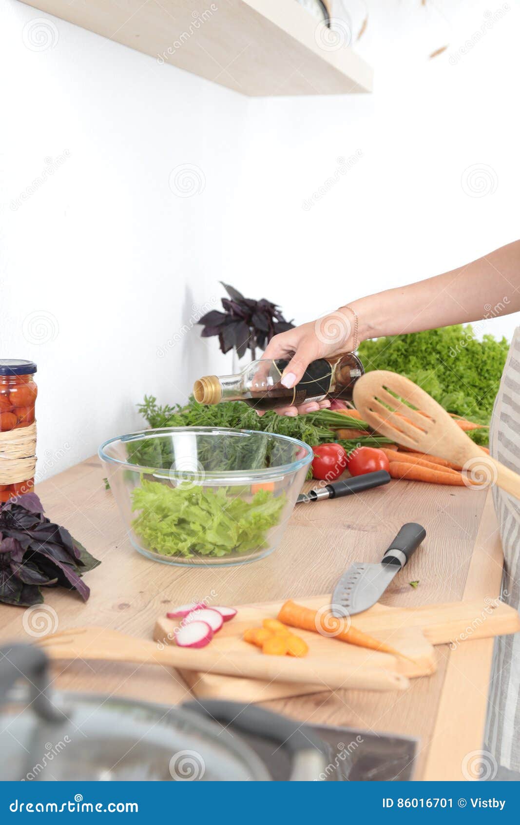 Fresh Vegetables on the Cutting Board are Falling in the Pot, Concept ...