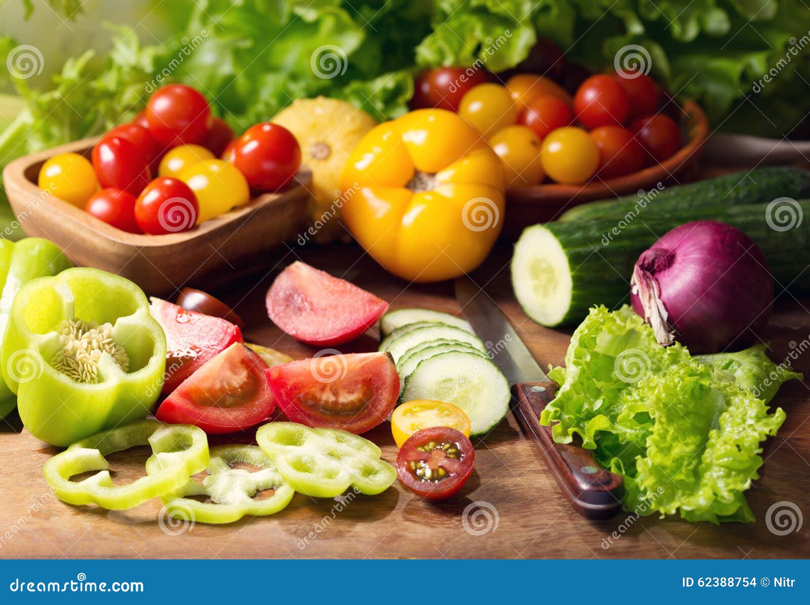 Fresh Vegetables on Cutting Board Stock Photo - Image of background ...