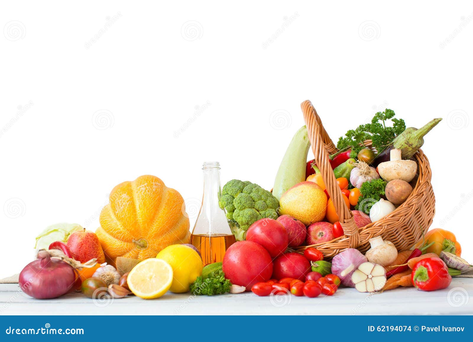 Fresh Vegetables and Fruit in Basket. Stock Photo - Image of cucumber ...