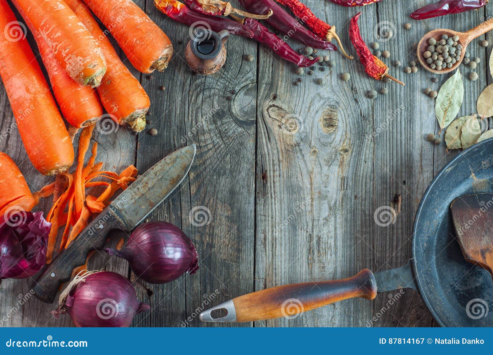 Fresh Vegetables on the Gray Wooden Surface Stock Image - Image of ...