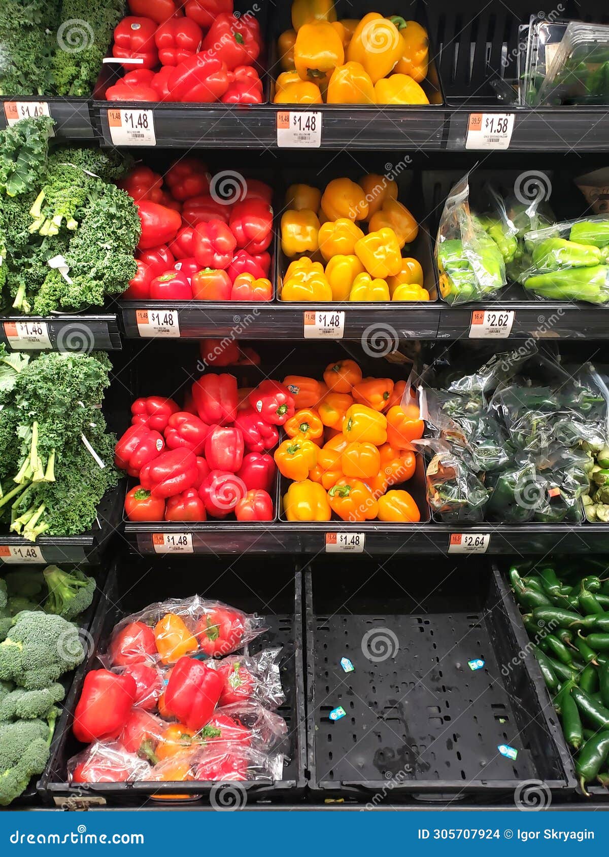 Fresh Vegetables on the Grocery Store Counter Stock Photo - Image of ...