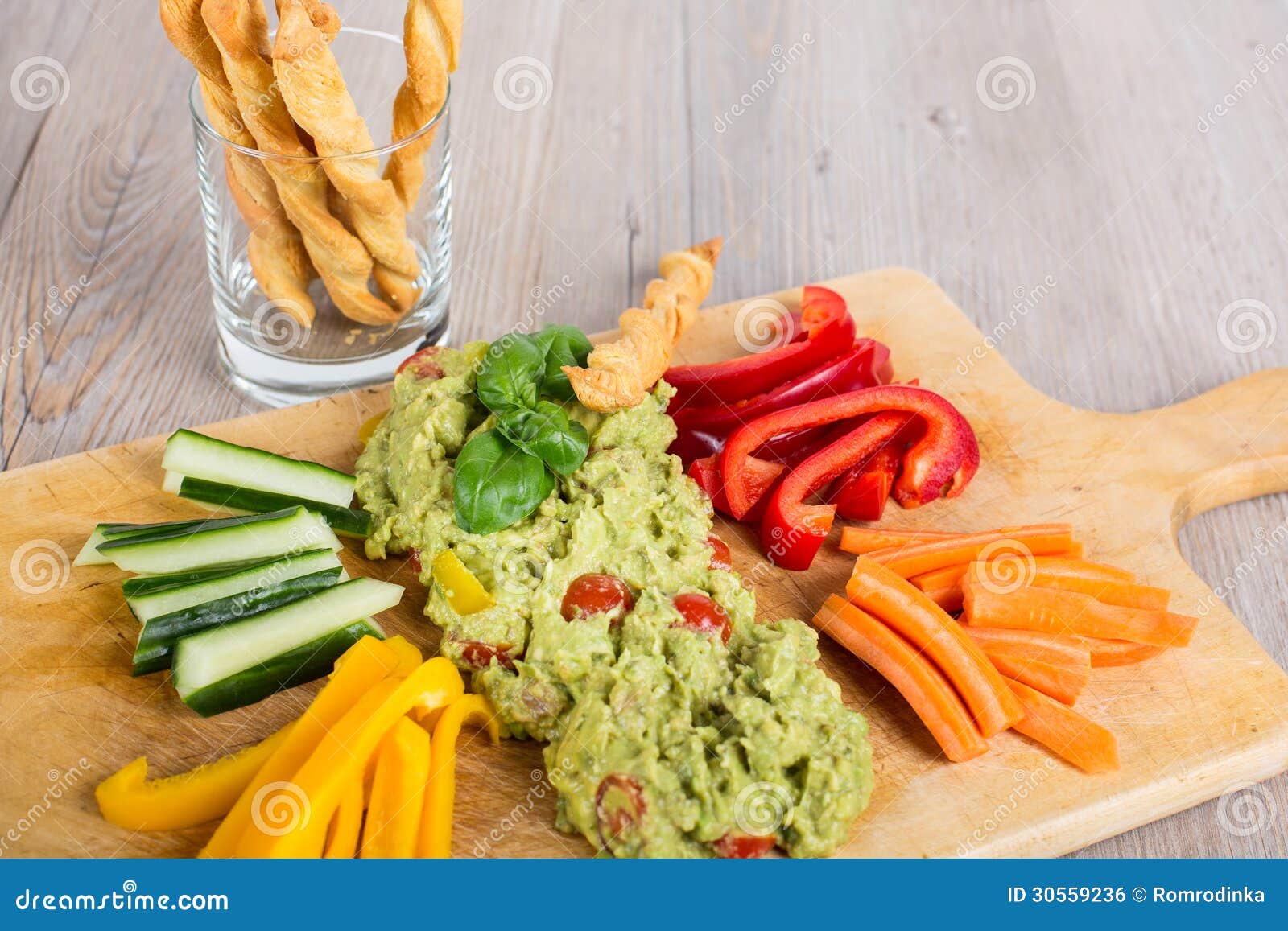 Fresh Vegetables with Guacamole Stock Photo - Image of food, guacamole ...