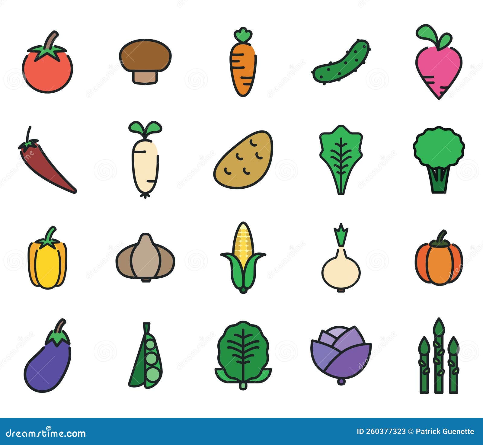 Fresh vegetables, icon stock vector. Illustration of carrot - 260377323