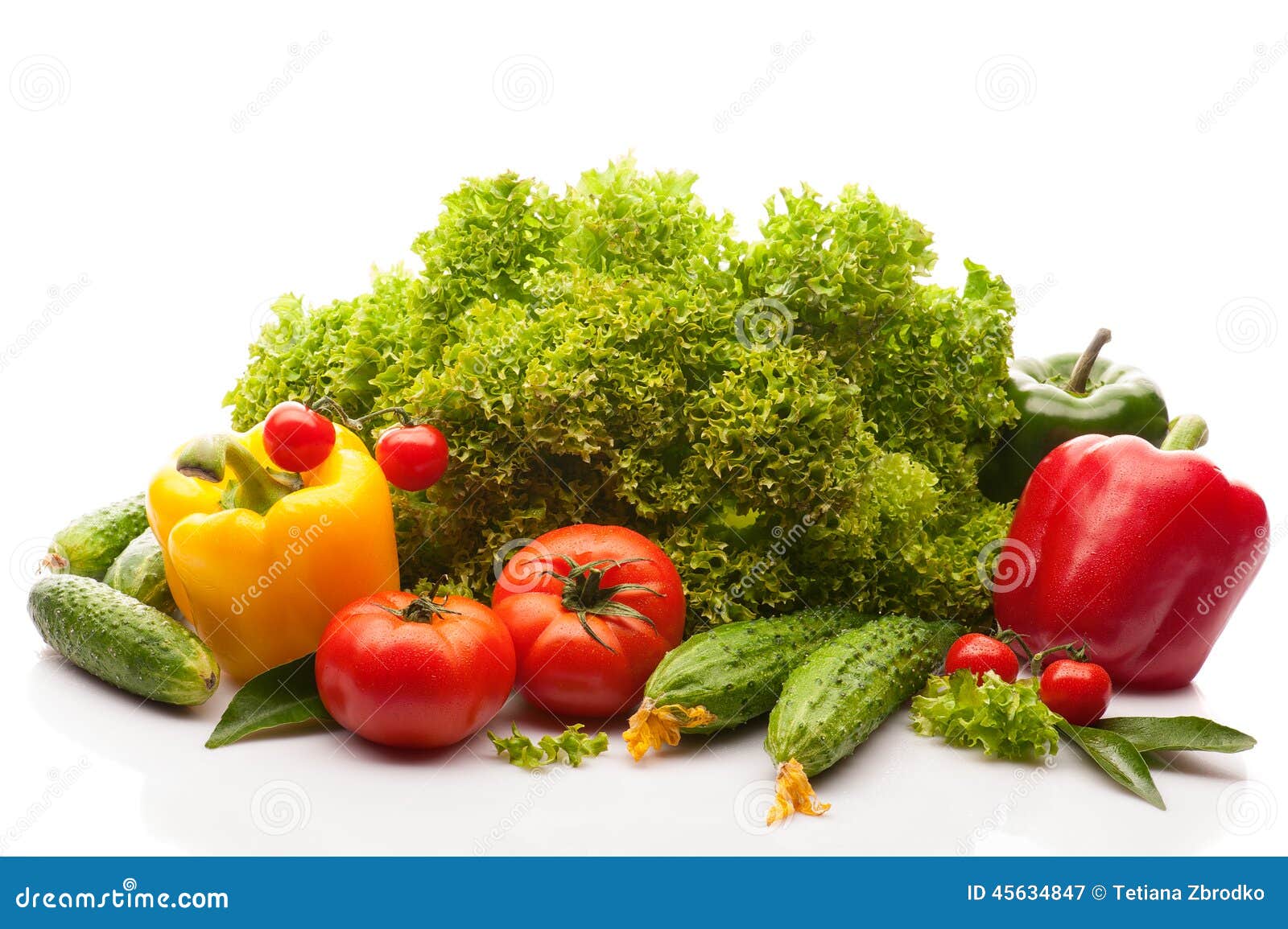 Fresh vegetables isolated stock image. Image of leaf - 45634847