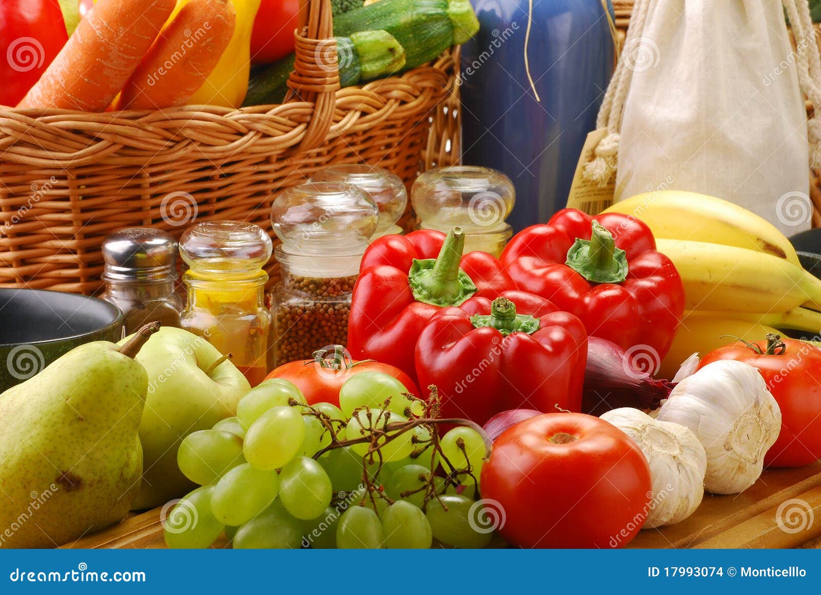 Fresh Vegetables on Kitchen Table Stock Photo - Image of breadboard ...