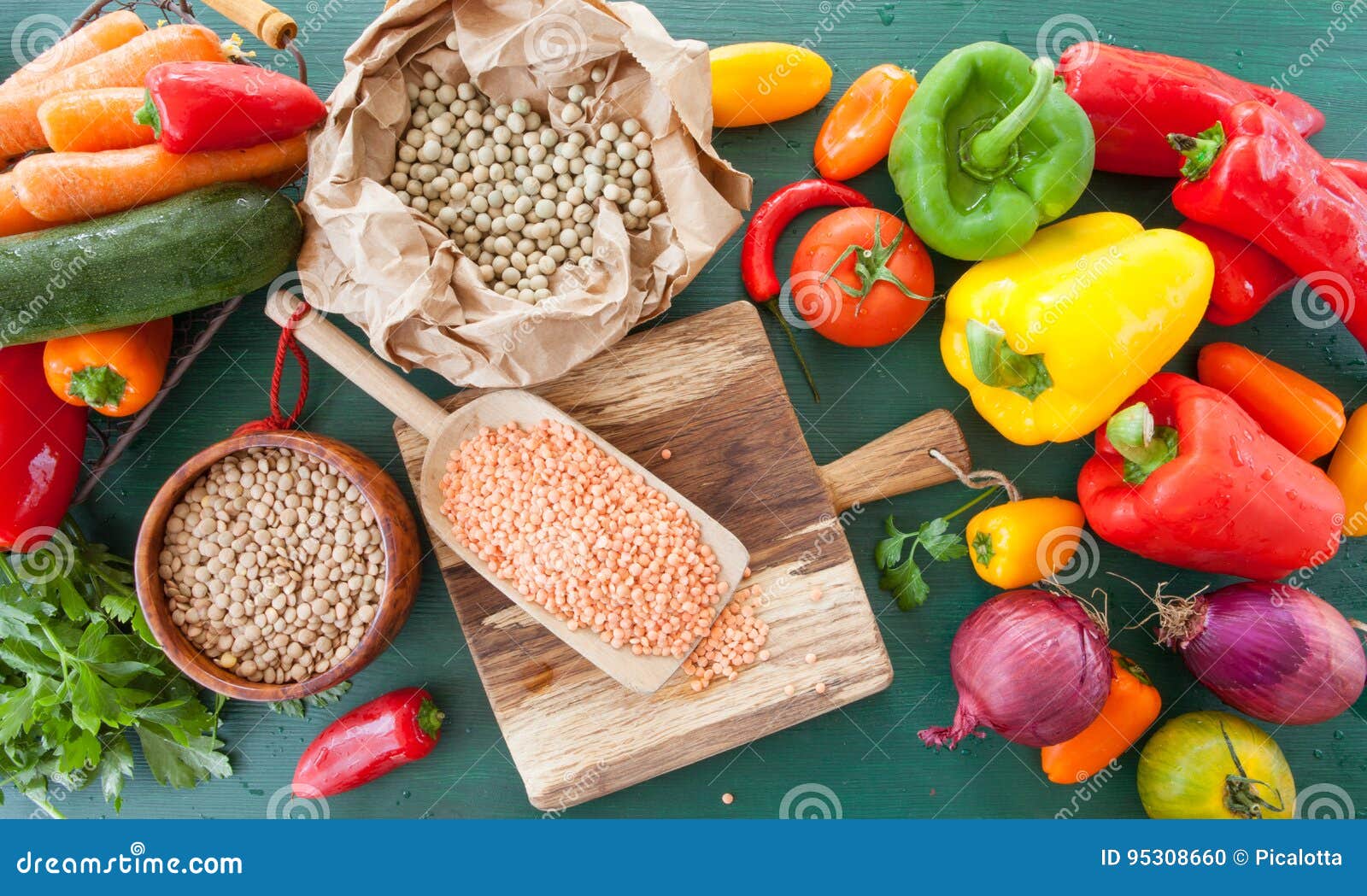 Fresh Vegetables and Legumes Stock Photo - Image of recipe, vegetables ...