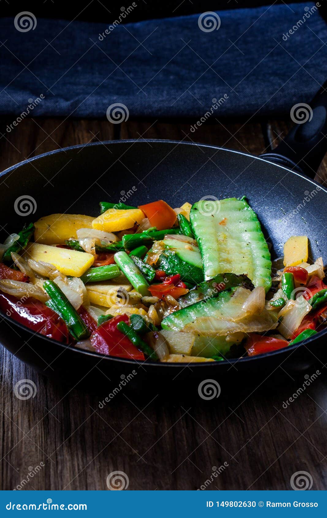 Fresh vegetables on pan stock photo. Image of veggies - 149802630
