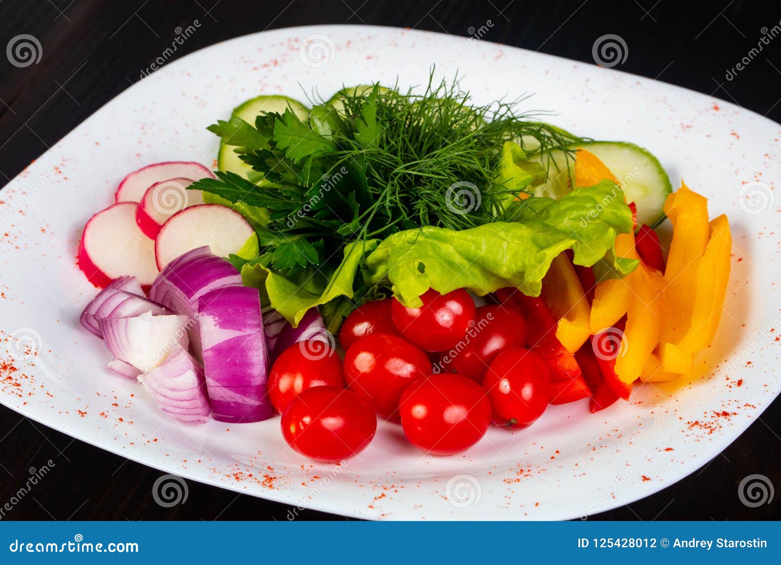Fresh vegetables plate stock photo. Image of ingredients - 125428012