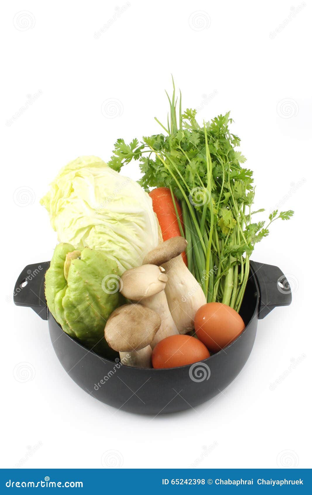 Fresh Vegetables in Pot Isolated on White Backgroud Stock Photo - Image ...