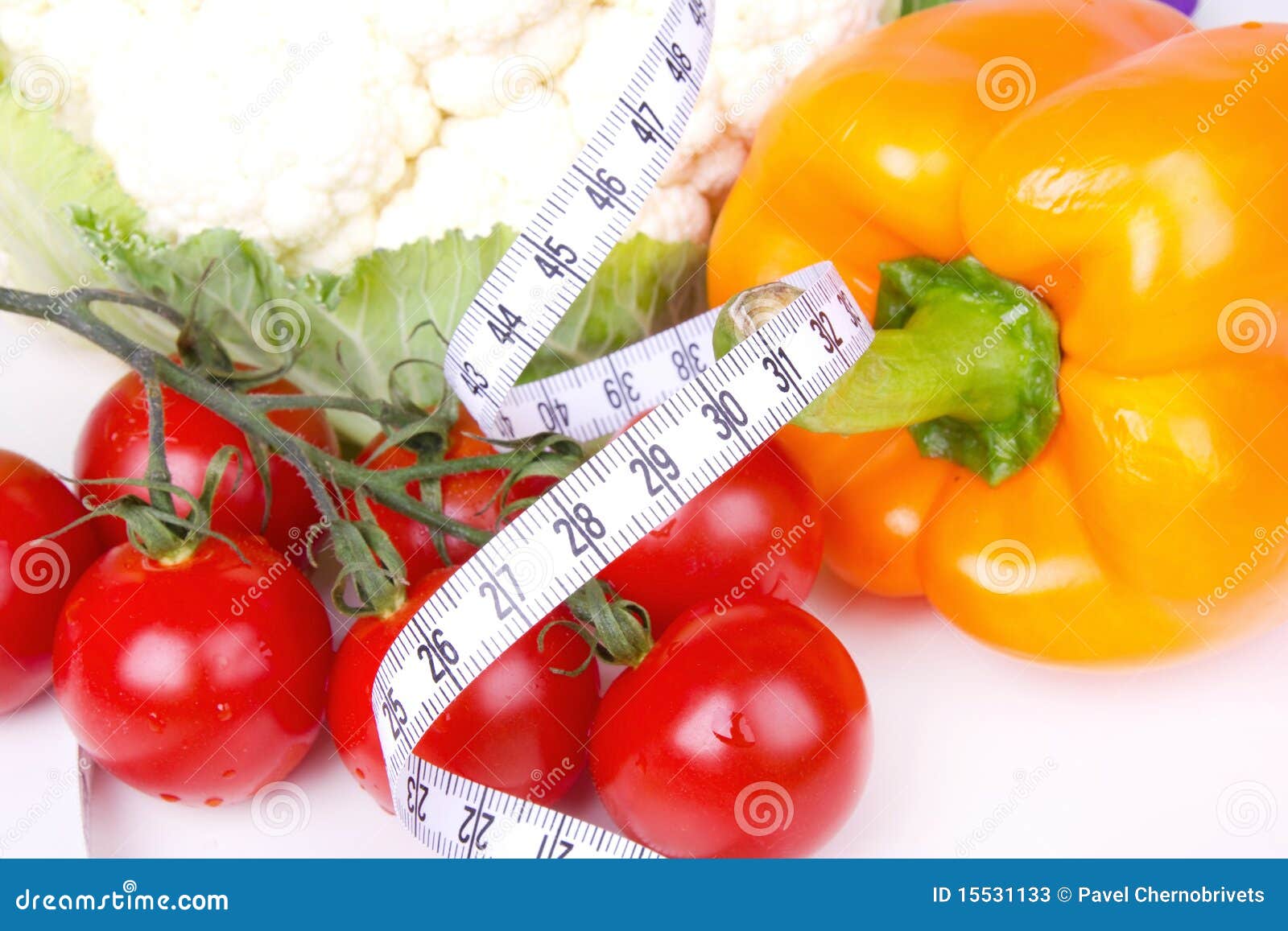 Fresh Vegetables Rounded by Measuring Tape, Stock Image - Image of ...