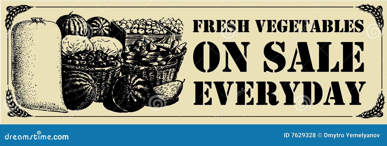 Fresh Vegetables Sign stock vector. Illustration of greengrocery - 7629328