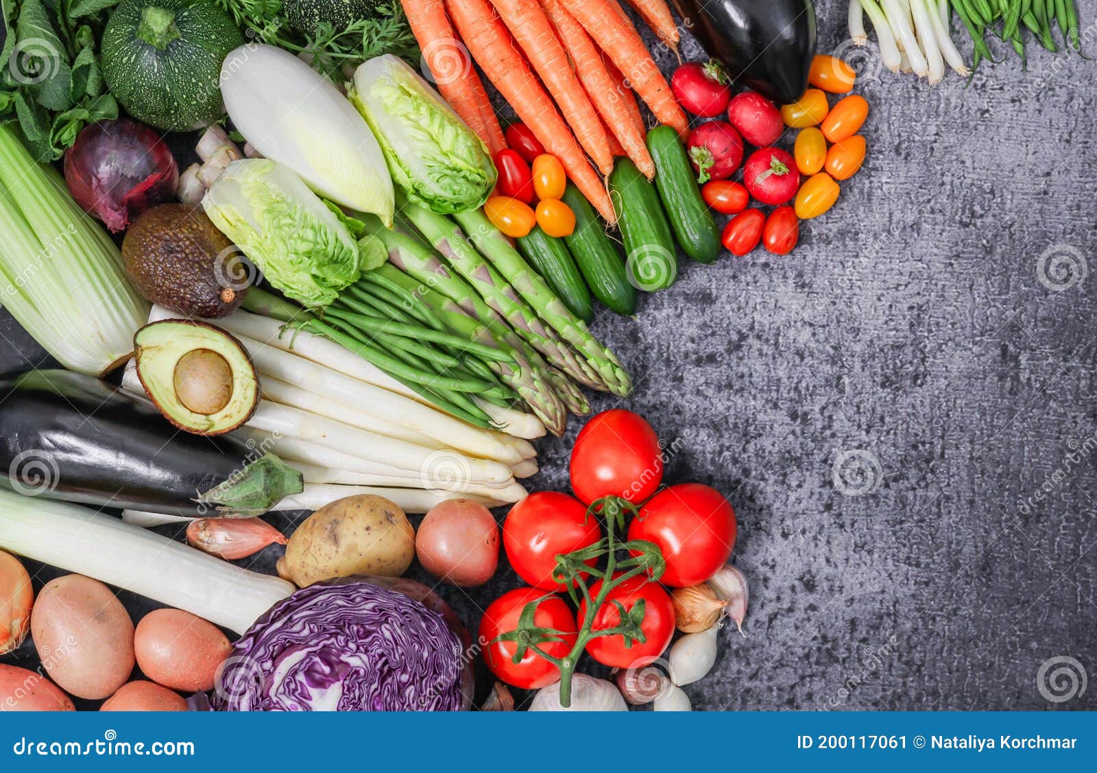 Fresh Vegetables on the Stone Stock Image - Image of food, left: 200117061