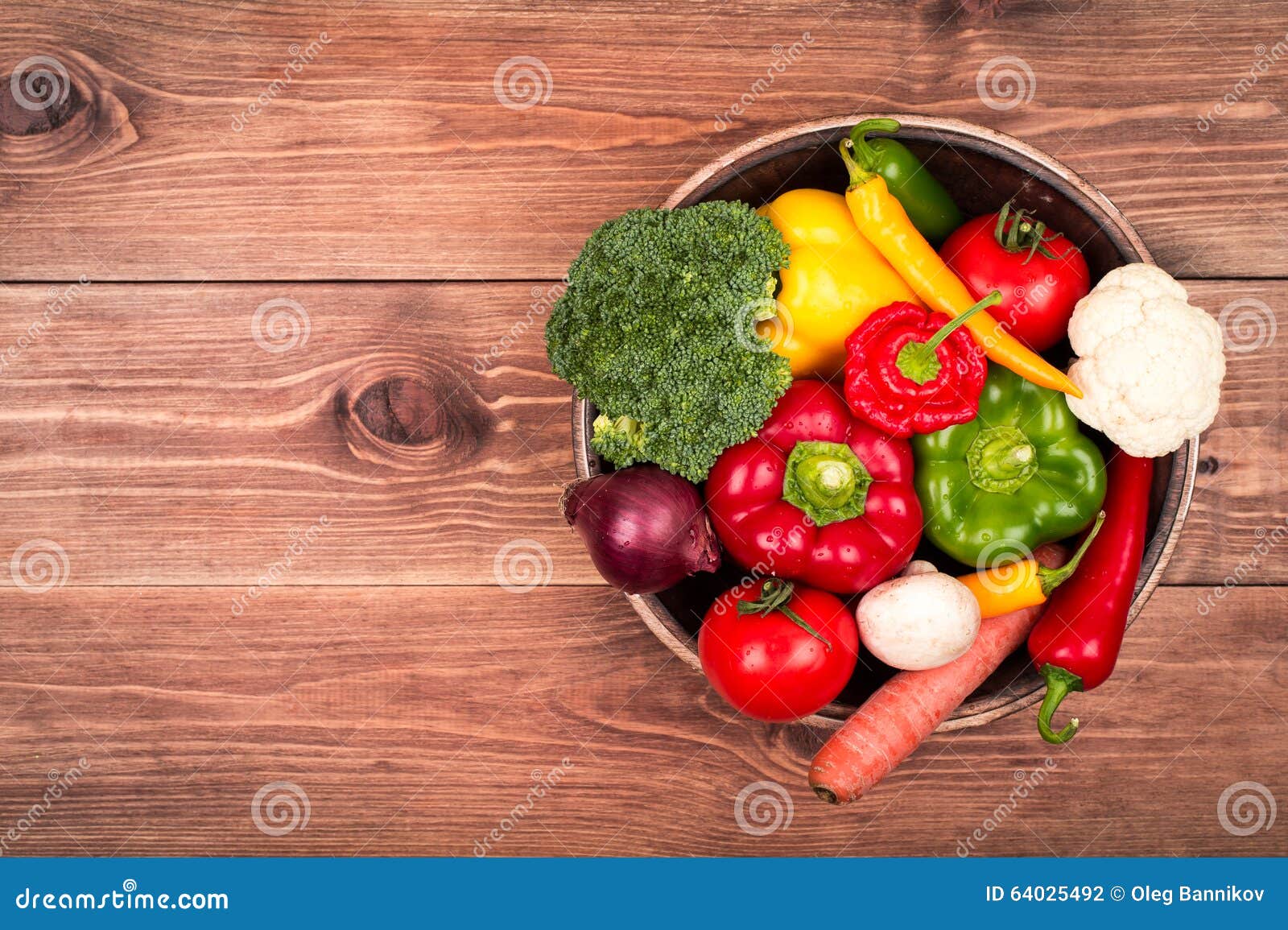 Fresh Vegetables On The Wooden Tray On The Rustic Background. Stock ...