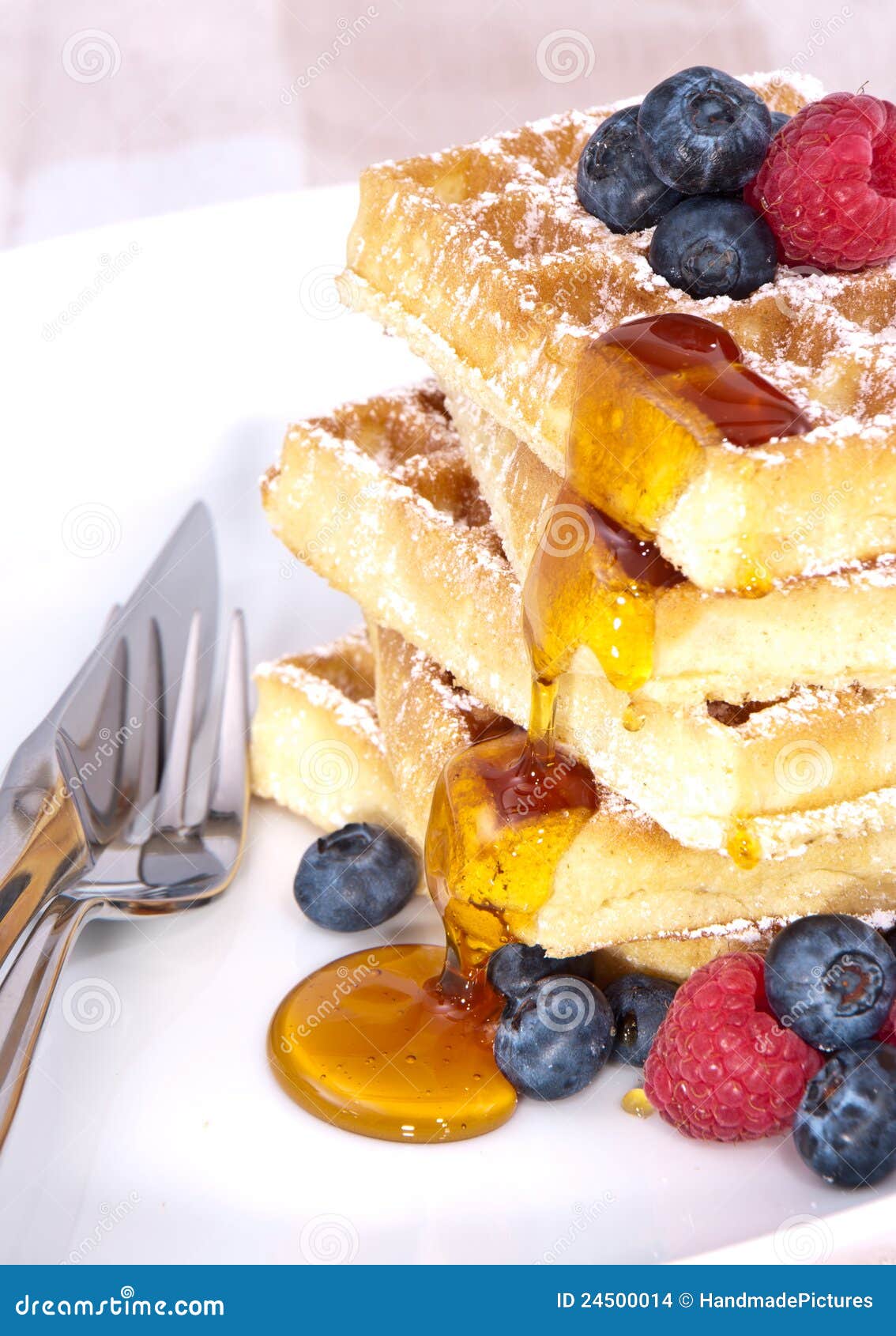 Fresh Waffles with Fruits and Sirup Stock Photo - Image of ingredient ...