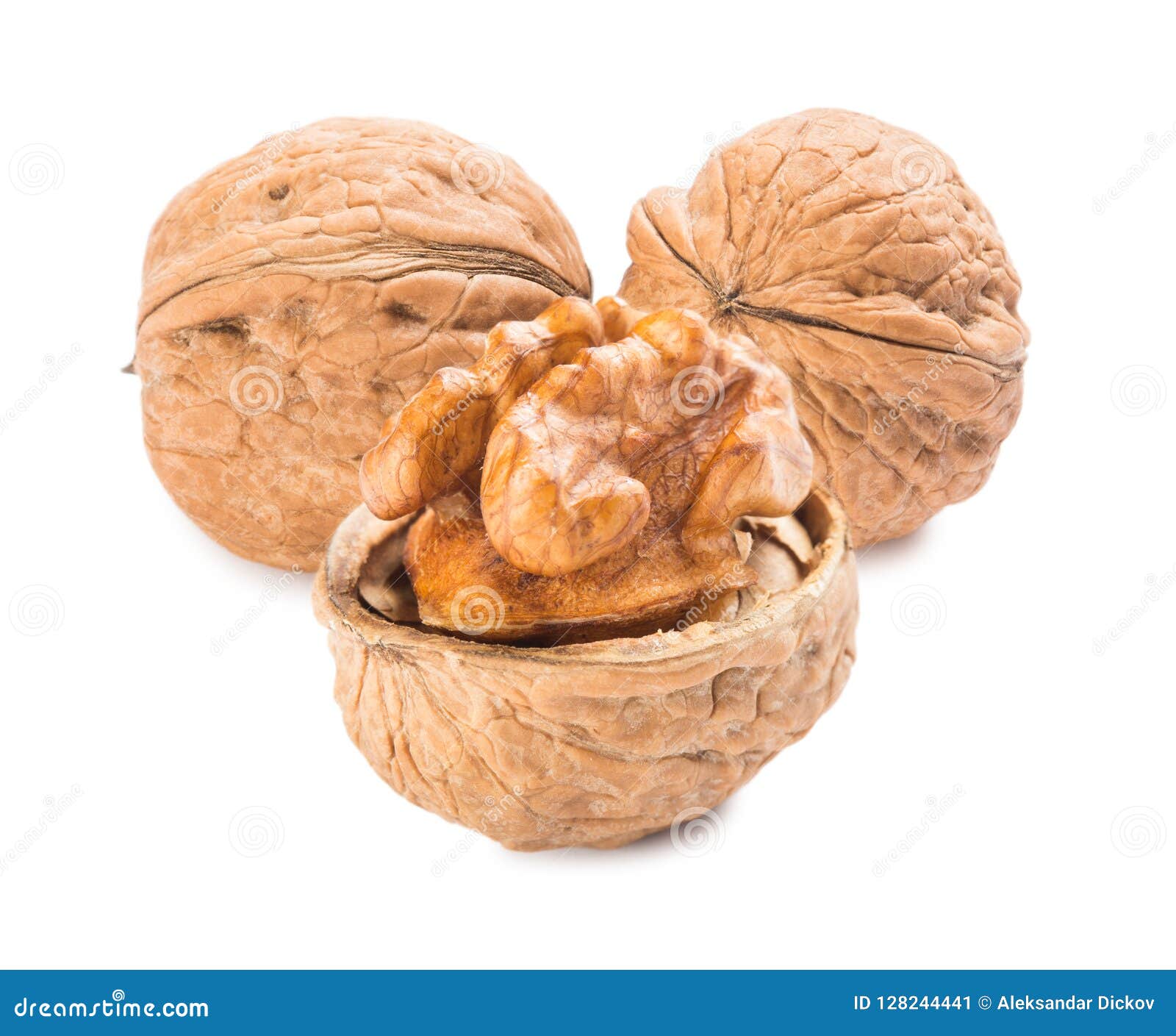 Isolated walnuts stock image. Image of closeup, delicious - 128244441
