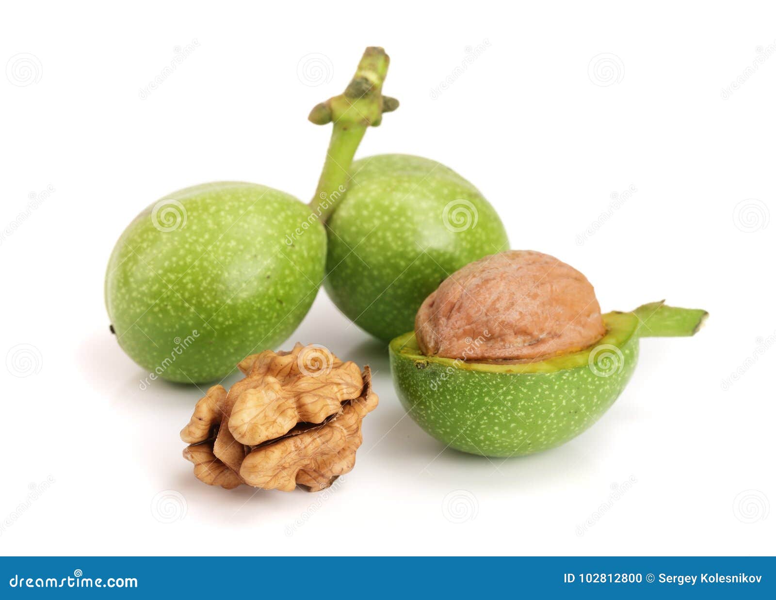 Fresh Walnuts in Peel Isolated on White Background Stock Photo - Image ...