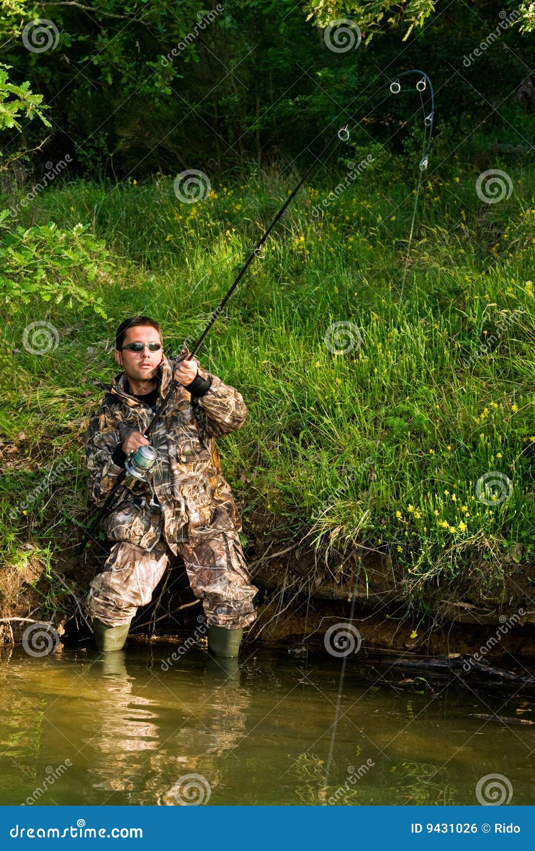 Fresh water angler stock photo. Image of alone, bend, carpfishing - 9431026
