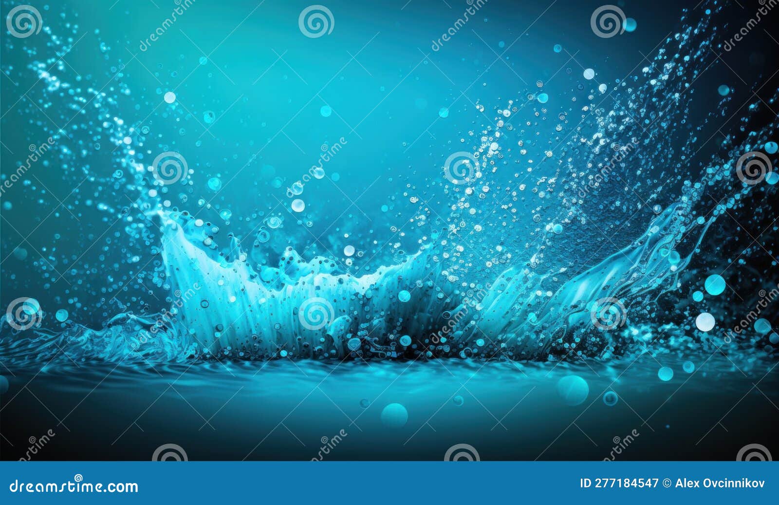 Fresh Water Drops on Blue Ethereal Background for Invitations and ...