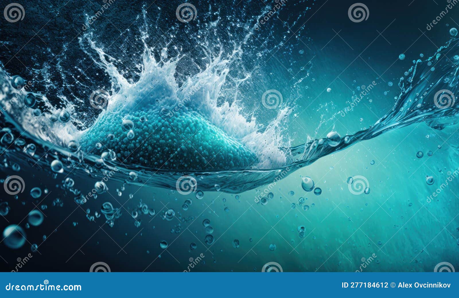 Fresh Water Drops on Blue Ethereal Background for Invitations and ...