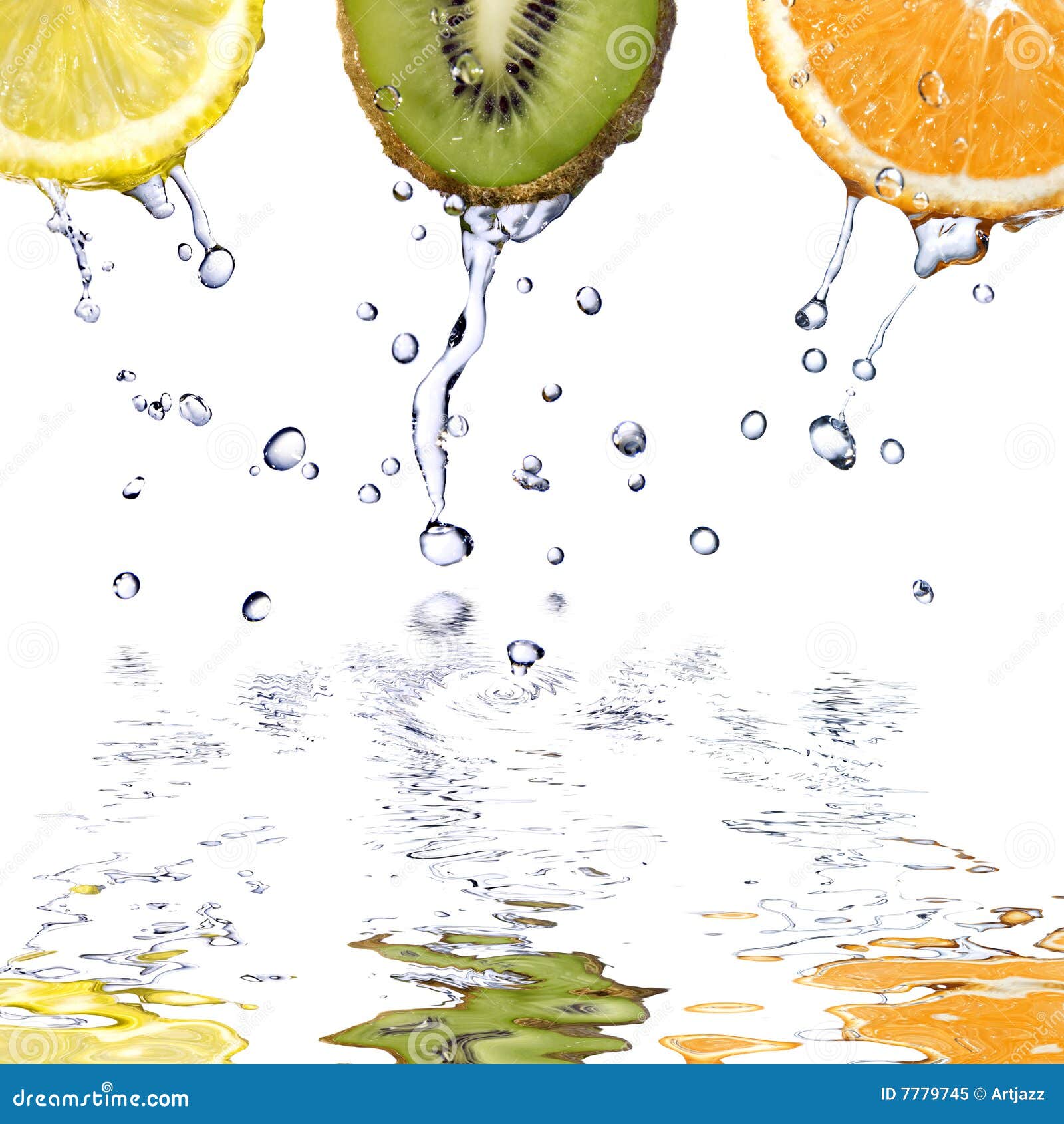 Fresh Water Drops on Fuits Isolated on White Stock Image - Image of ...