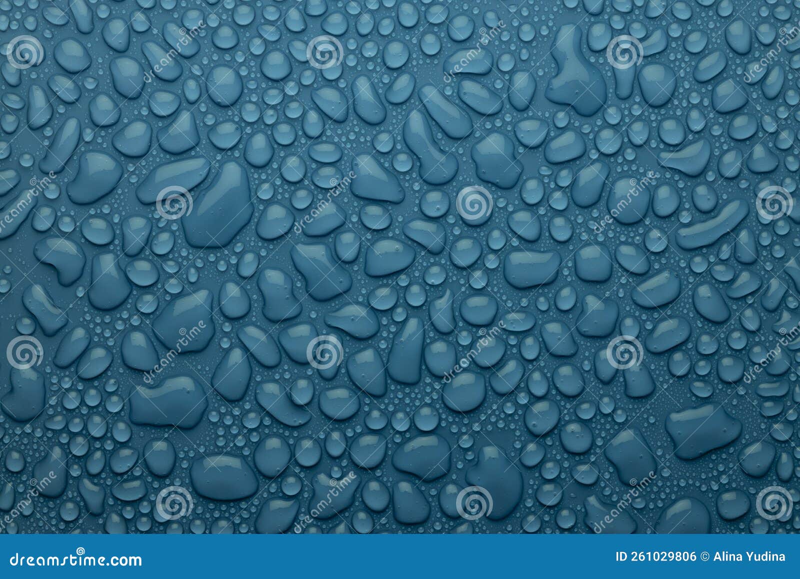 Fresh Water Drops on Grey Dim Cold Blue Background As Elegant Pattern ...