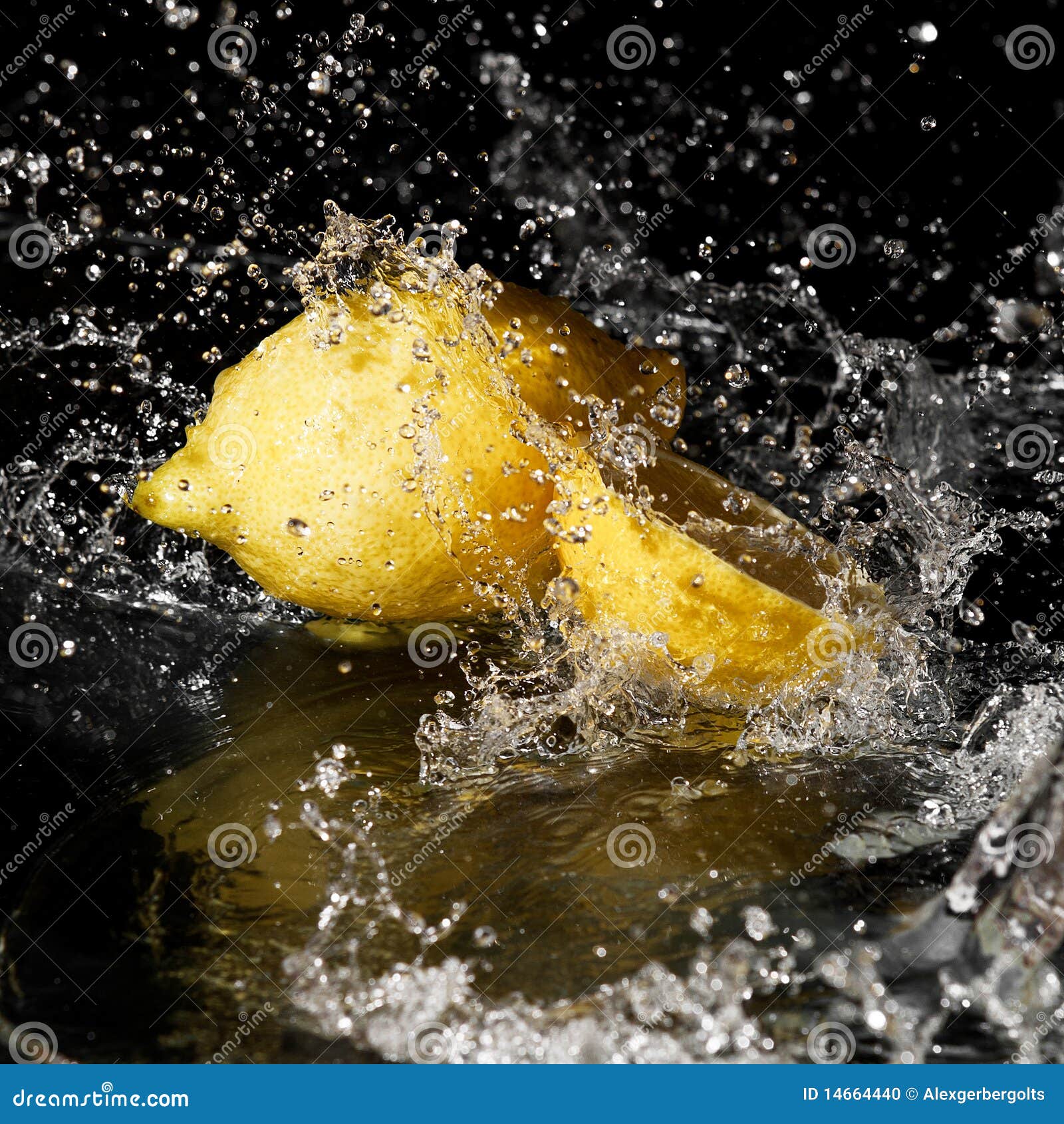 Fresh water drops on lemon stock photo. Image of abstract - 14664440