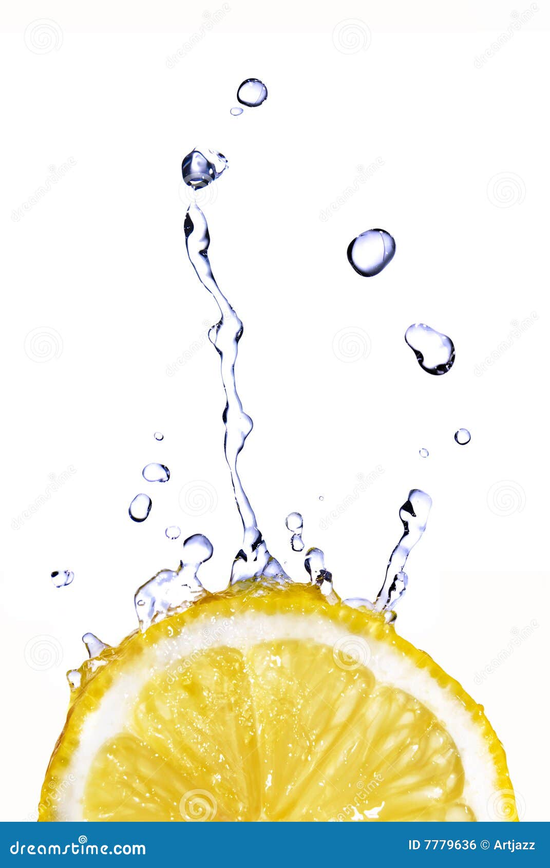 Fresh Water Drops on Lemon Isolated on White Stock Photo - Image of ...