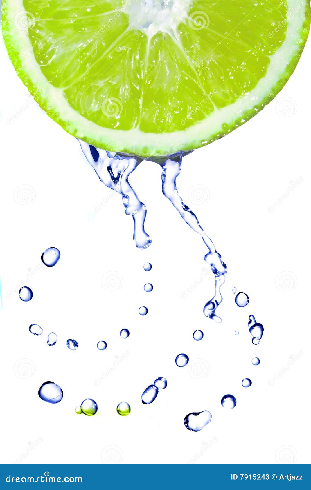Fresh water drops on lime stock image. Image of space - 7915243