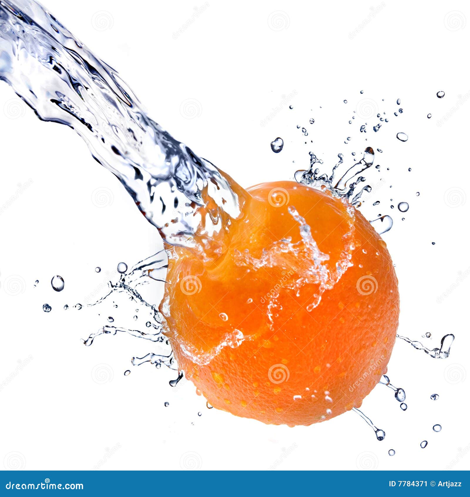 Fresh Water Drops on Orange Isolated on White Stock Image - Image of ...